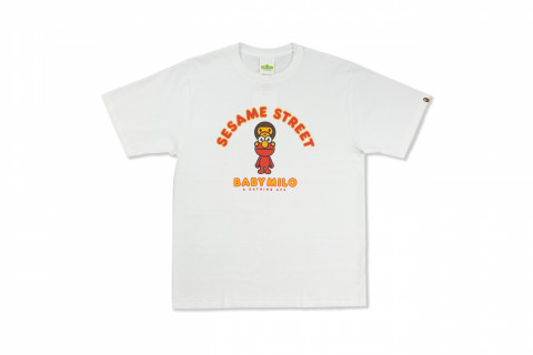 BAPE x Sesame Street Milo & Elmo Tee White - GLAB.VN