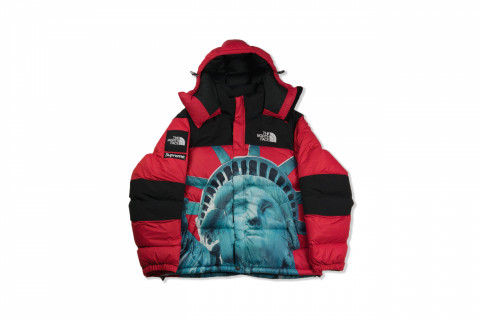 Supreme TNF Liberty Statue Nuptse Jacket Red - GLAB.VN