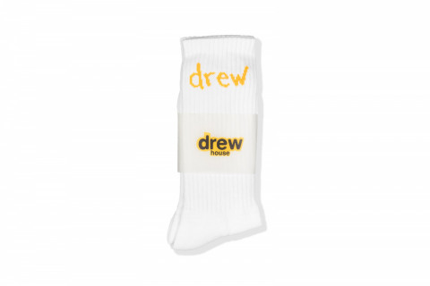Drew House Scribble Socks White/Yellow - GLAB.VN