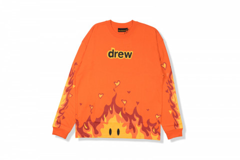 Drew House Fire ls Tee Orange - GLAB.VN