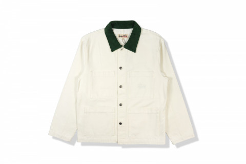 Stussy Cord Collar Canvas Chore Jacket Bone (Fall 2021) - GLAB.VN