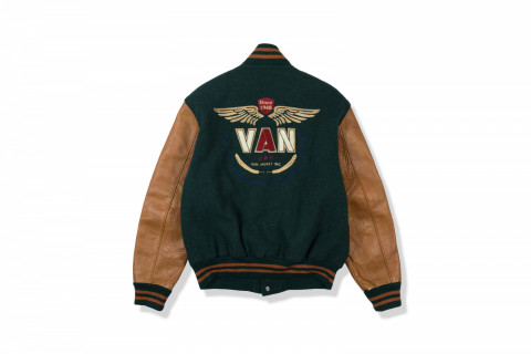 Vintage Van Jacket Green Brown Varsity Jacket - GLAB.VN