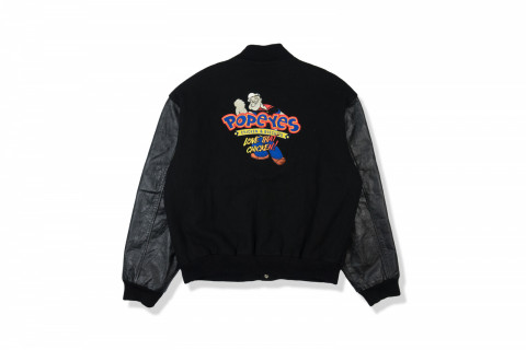 Vintage New Zlander Popeyes Varsity Jacket Black - GLAB.VN